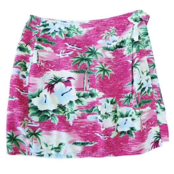 Vintage | Skirts | Vintage Hawaiian Islander Wrap Mini Skirt Beach ...